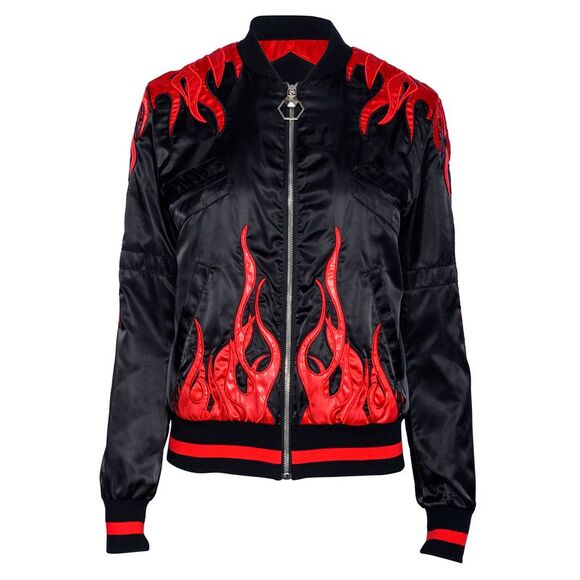 Philipp Plein | Jackets & Coats | Flame Embroidered Bomber Jacket ...